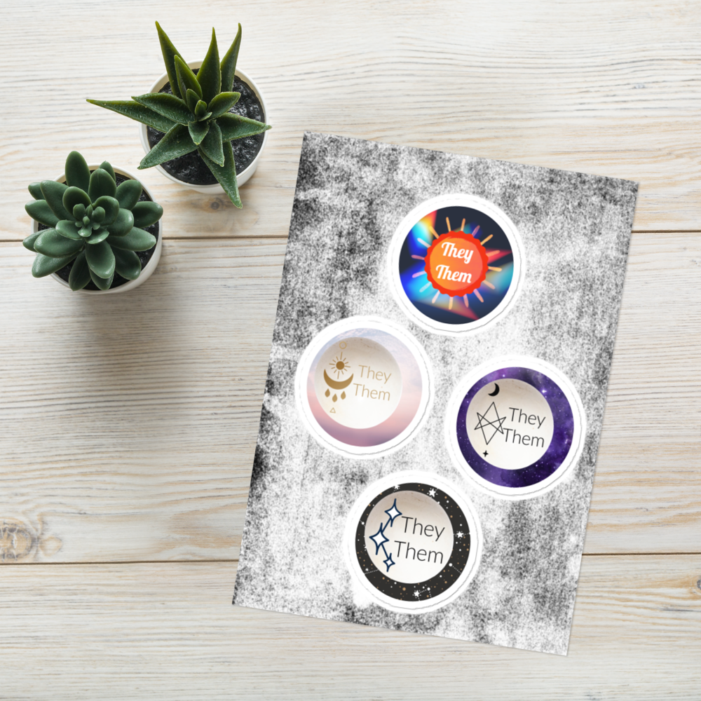 Pronoun Sticker Sheet: Variety Pack They/Them – Penny Oaks Artistry